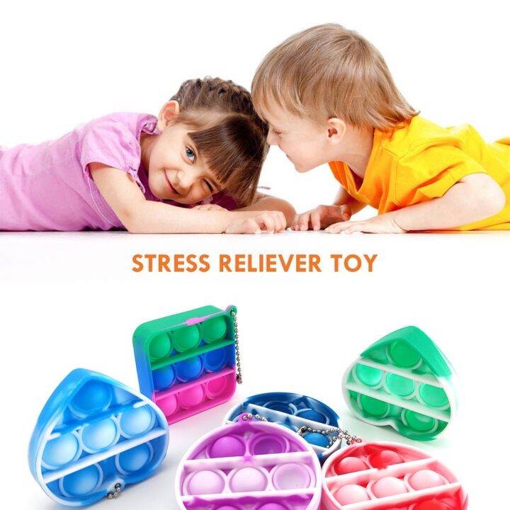 Viral High Quality Keychain Pop It Fidget Toys Mini Fidget Keychain ...