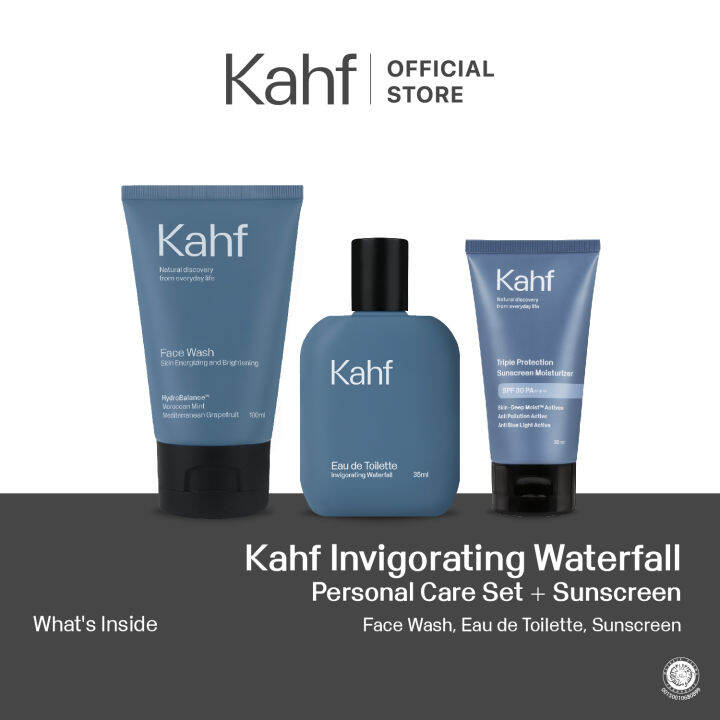 Kahf Invigorating Waterfall Personal Care Set + Sunscreen | Lazada ...