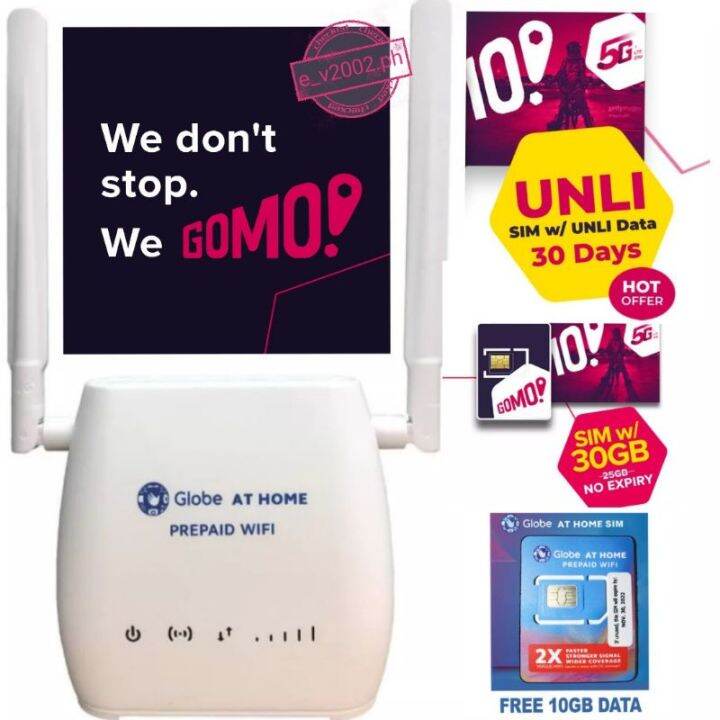 Globe at Home Prepaid Wifi ZLT S10G With Gomo Sim Unli data or 30GB No expiry | Lazada PH