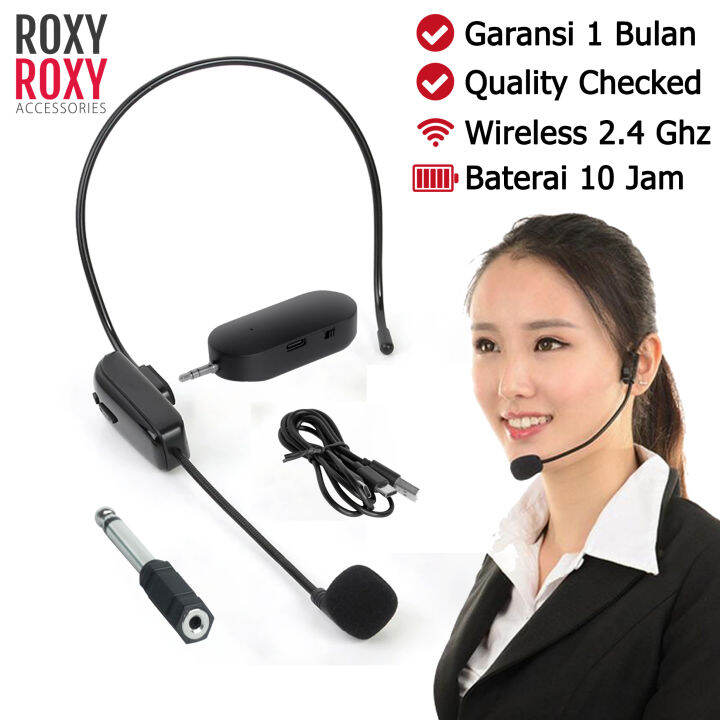 Microphone Wireless Bando Receiver Mic Wireless 2.4G untuk Zoom ...