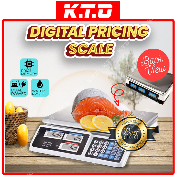 40kg Electronic Digital Pricing Scale Price Computing Rechargeable ...