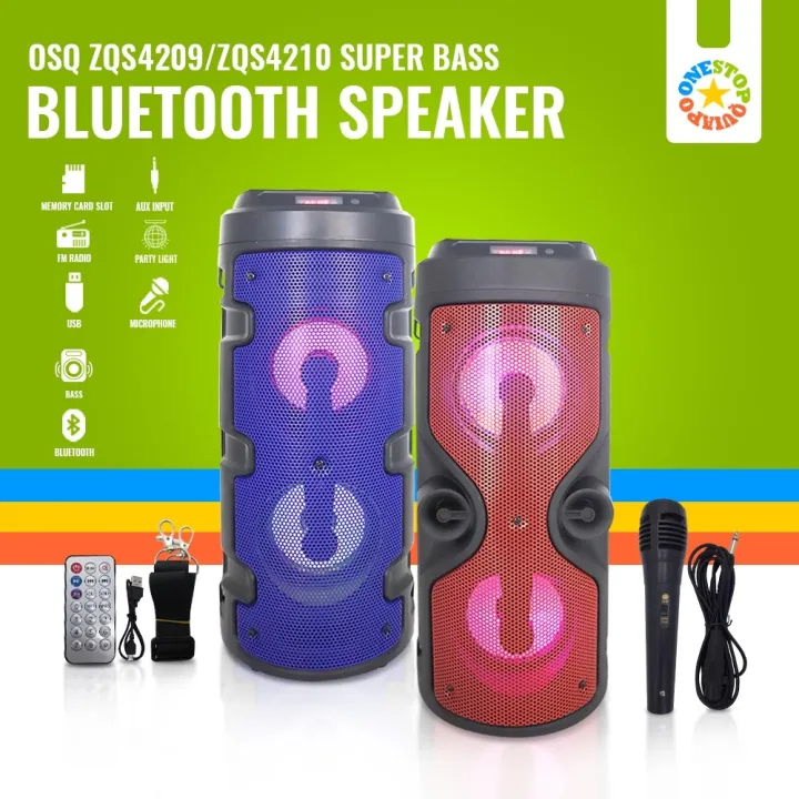 OSQ Karaoke Portable Super Bass Bluetooth Speaker ZQS-4209/ZQS-4210/HSD ...