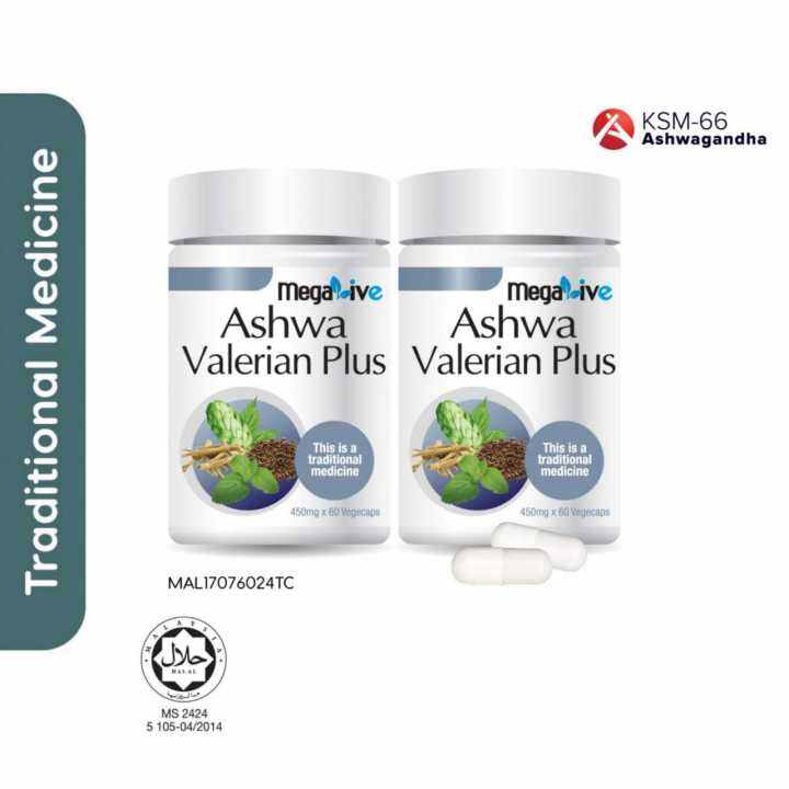 MegaLive Ashwa Valerian Plus Capsules (2 x 60's) | Lazada