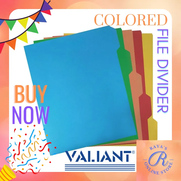 Raya's Bookstore - Valiant Colored File Divider with Tabs / Various ...