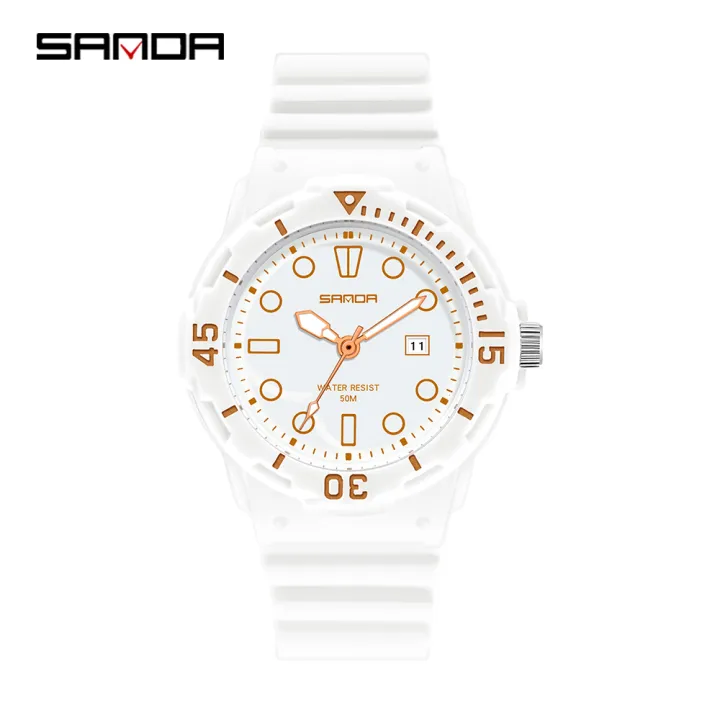 SANDA 6060ใหม่แบรนด์ชั้นนำสุภาพสตรีนาฬิกาแฟชั่นสไตล์ที่เรียบง่ายกันน้ำ ...