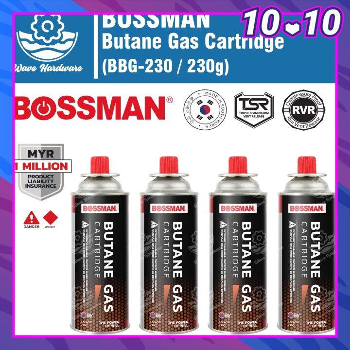 BOSSMAN Butane Gas Cartridge / Camping Gas (230g / BBG-230) | Lazada