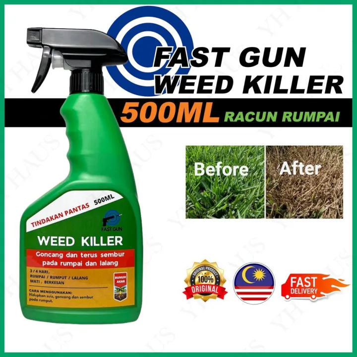 FAST GUN Weed Killer Spray 500ml (Racun Rumput Lalang/Ubat rumput/Racun ...