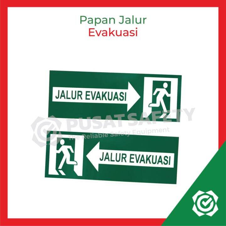 Safety Sign K3 Plat Jalur Arah Rambu Evakuasi | Lazada Indonesia