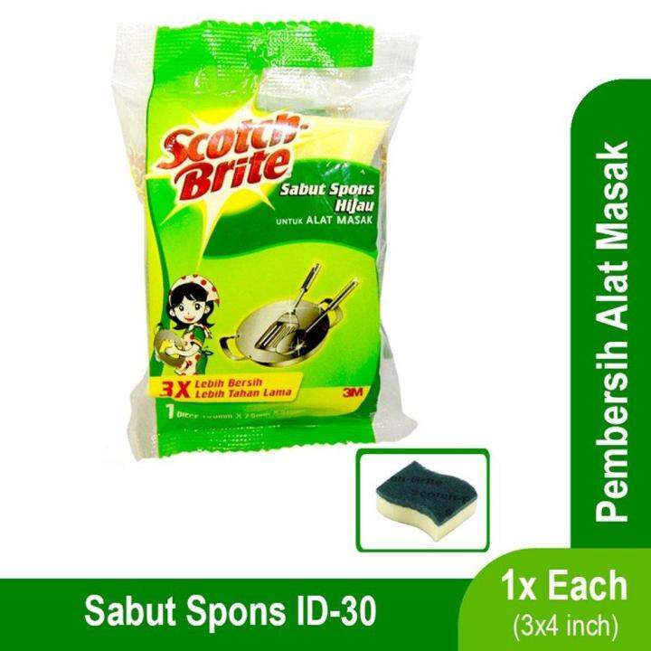 3M Scotch-Brite ID-30 Sabut Spons Hijau - 3 x 4 inch | Lazada Indonesia