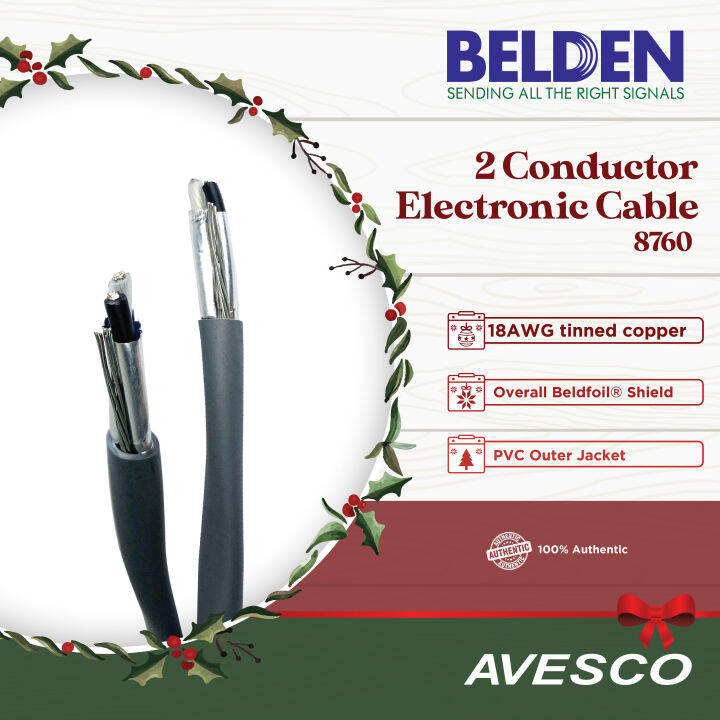 Belden Electronic Cables | 2 Conductor 18AWG (16x30) Tinned Copper, PE ...
