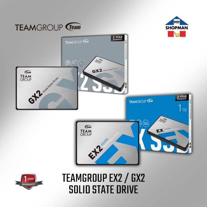 Teamgroup GX2 / EX2 128Gb / 256Gb / 512Gb / 1Tb 2.5 SATA III SSD ...