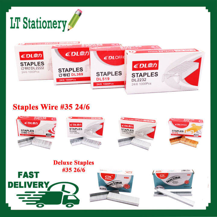 (Lt Stationery) 1 Box Office Staple Wire size 24/6 & 26/6 #35 Stapler ...