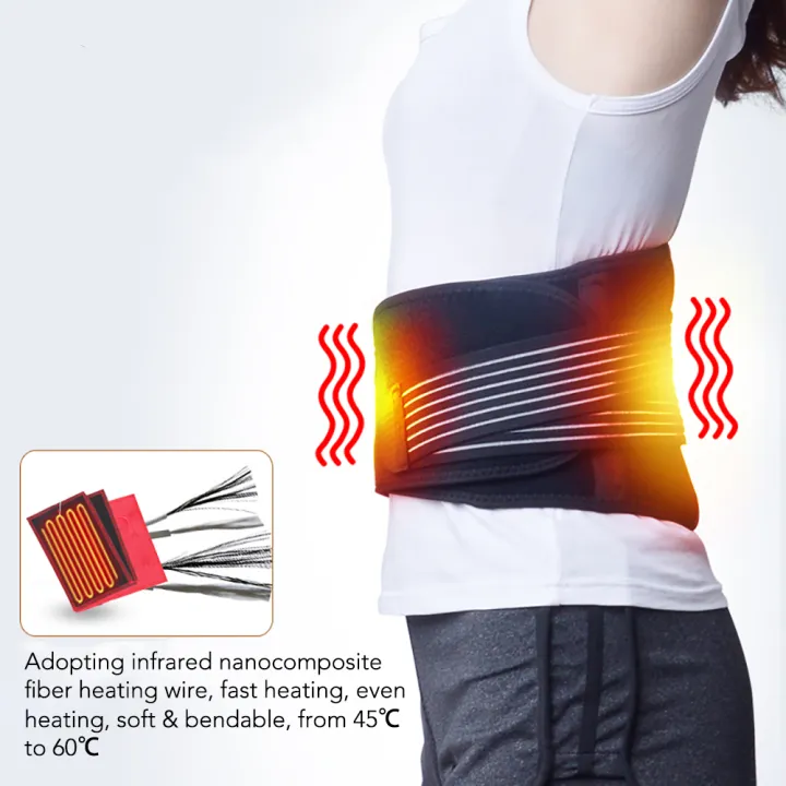 Electric Heat Therapy Far Infrared Vibration Hot Compress Waist Pain ...
