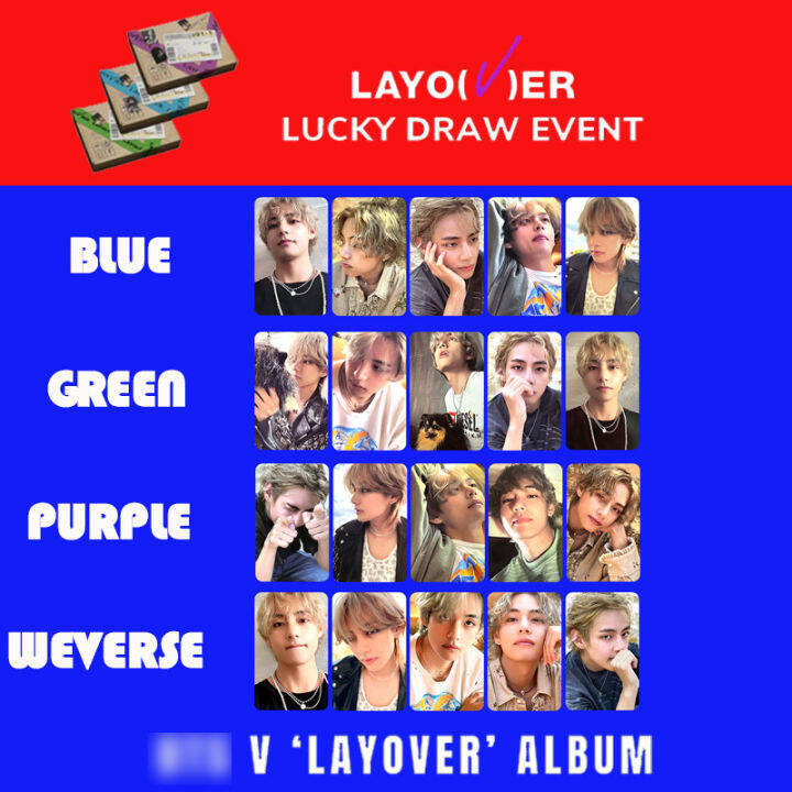 BTS V Layover Solo Album Weverse PhotoCards Taehyung LuckyDraw Lomo ...
