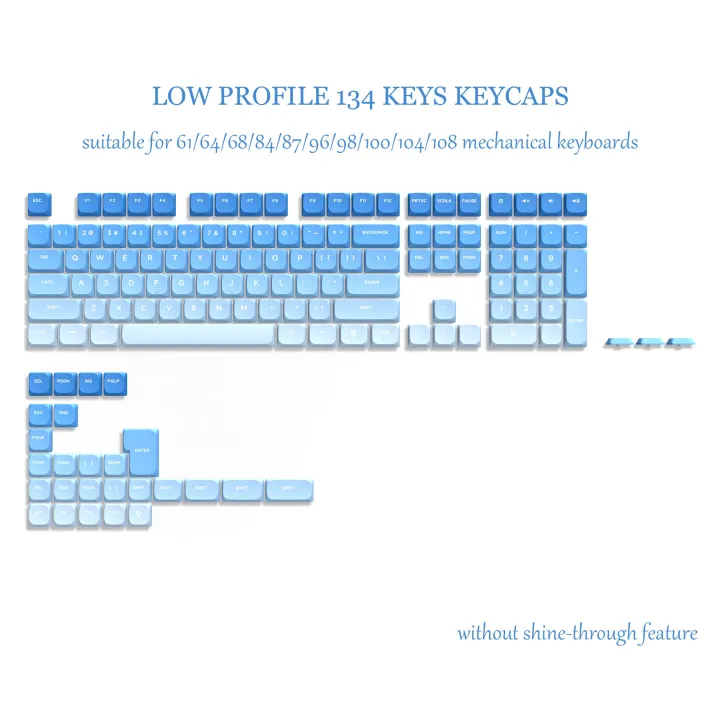 XVX Horizon Slim Keycaps PBT Low Profile Keycap 117 Keys For 60% 65% 75 ...
