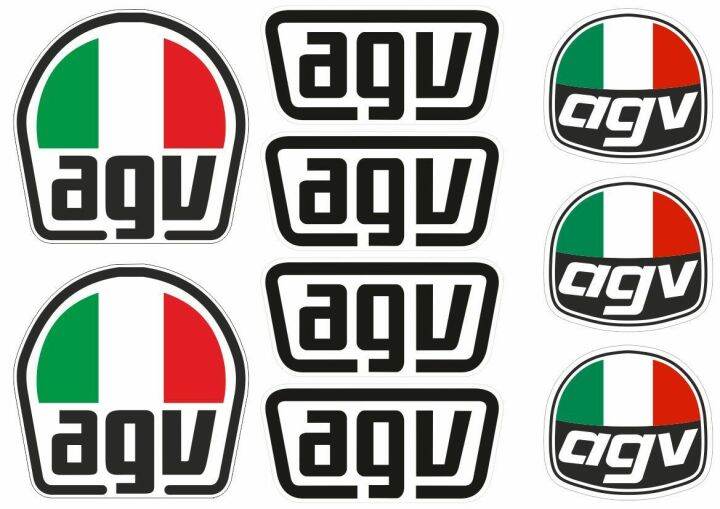 9 Pcs A4 Sheet สติ๊กเกอร์ AGV Helmet Decal Set Sticker Vinyl Graphic ...