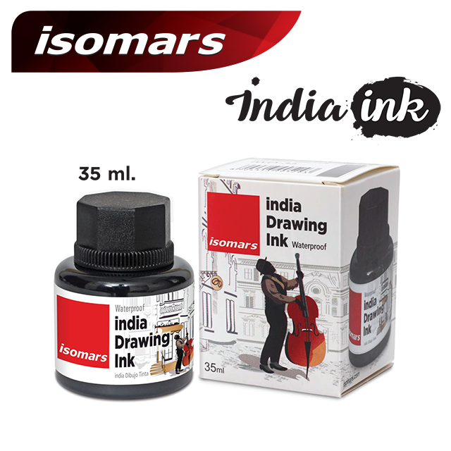 ISOMARS หมึกกันน้ำ DRAWING 35ML ดำ (DRAWING INK) 1 ขวด | Lazada.co.th