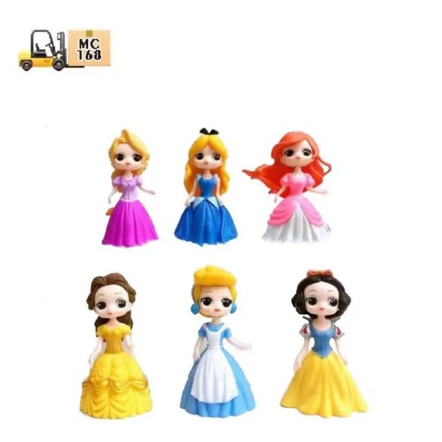 Qposket Princess BelleRapunzelCinderellaArielSet Of 6 Mini Figures ...