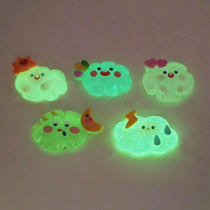 WenRan ตุ๊กตาเมฆเรซินขนาดเล็กน่ารักๆ5ชิ้นรูปหัวใจดวงอาทิตย์ดวงจันทร์รูป ...