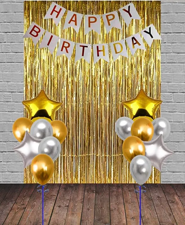 Birthday Set #89022 Gold Silver Theme | Lazada PH