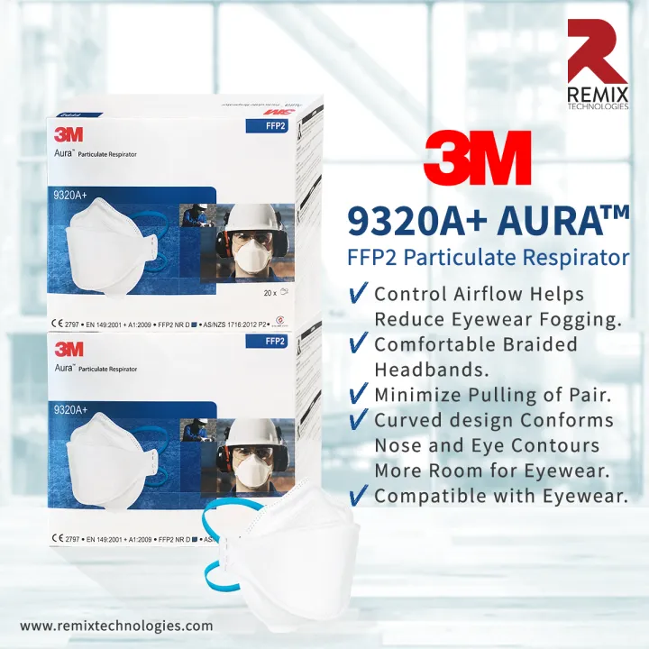 [READY STOCK] 3M AURA 9320A+ FFP2 PARTICULATE RESPIRATOR with FFP2 ...