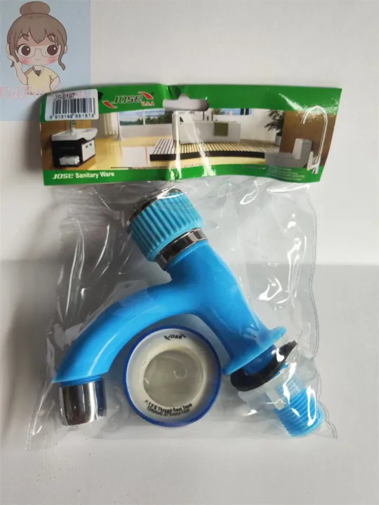 CFF💎PVC Spigot Faucet Connector Gripo Plastic With tape JS-9197 | Lazada PH