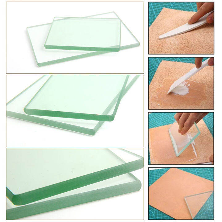 【Dikirim dlm 24jam】Tempered Glass Leather Craft Tools Glass Plate ...