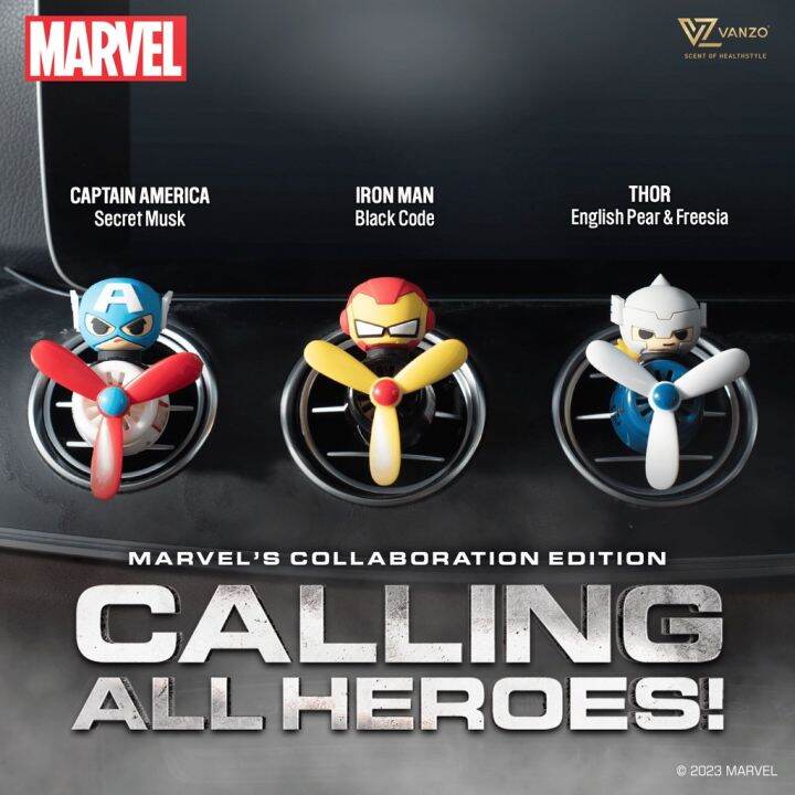 Vanzo Car Perfume Marvel Series Car Vent Perfume Air Freshener Captain ...