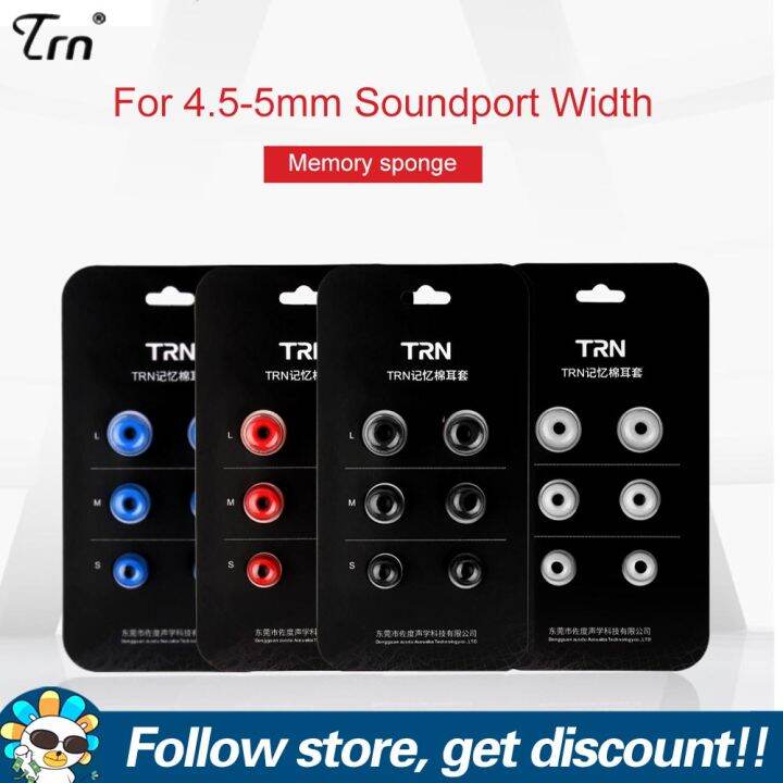FAAEAL TRN Eartips 3 Pairs(6pcs) L M S Memory Foam Ear Tips Replaceable Ear Foam Sleeve Ear Pad ...