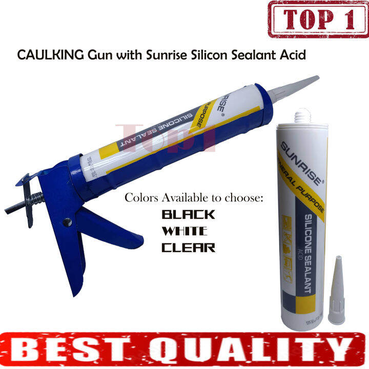 CAULKING GUN Blue Heavy Duty with Sunrise Silicon Sealant Acid {Sold ...