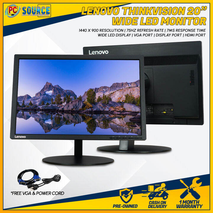 LENOVO THINKVISION 20" INCH WIDE LED MONITOR | 1440 X 900 RESOLUTION ...