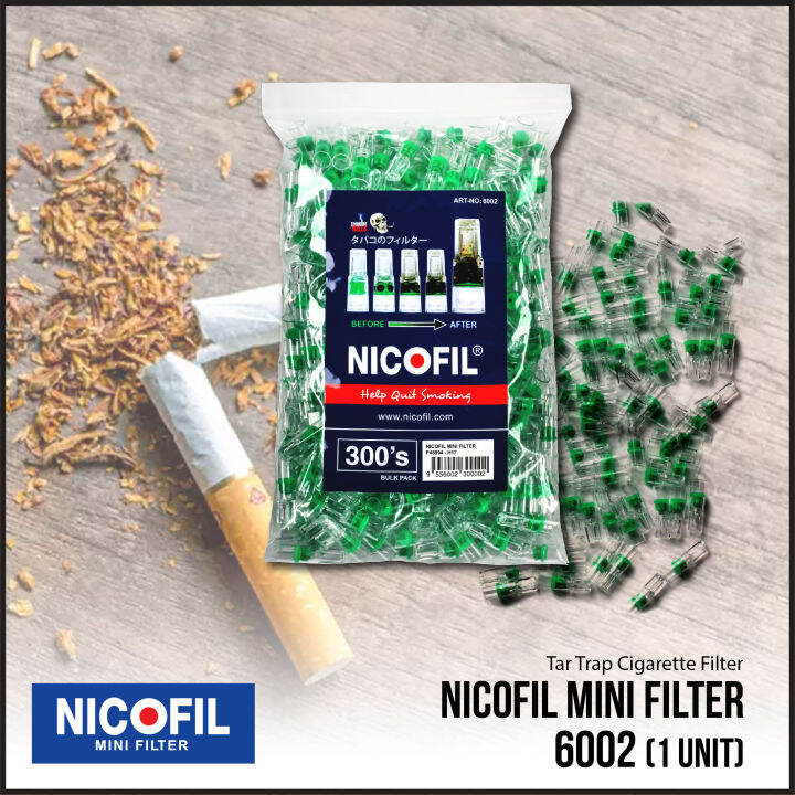 🇲🇾 Nicofil Mini Fliter 6002 Disposable Plastic Filter 300's Bulk Pack ...
