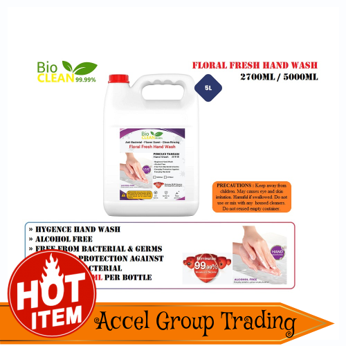 [HOT ITEM] 5 Litre Floral Hand Soap Liquid - Bioclean 99.99 Moisturizer Bunga Pencuci Tangan ...