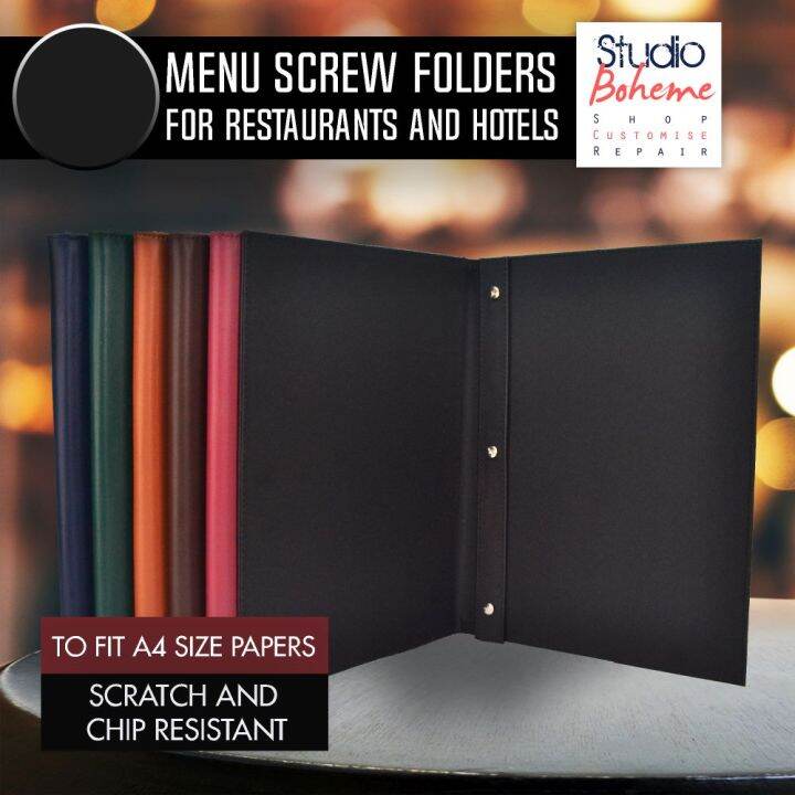 Leather Screw binder menu folder for restaurants and hotels | Lazada PH