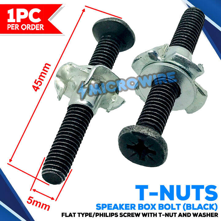 T-NUTS TNuts TNUT Flat Type Speaker Box Bolt with T Nut and Washer ...