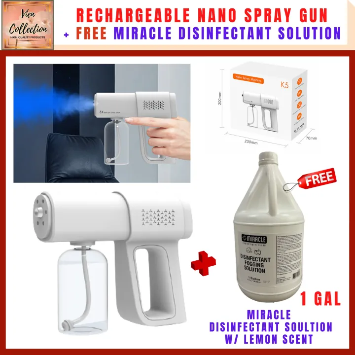 Vien. Rechargeable Handheld Wireless K5 Disinfectant Nano Gun Spray ...