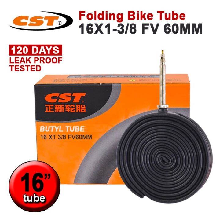 CST 16 X 1-3/8 FV 60MM Folding Bike 16in Bicycle Inner Tube Presta Valve Sizing 16" Butyl Tubes ...