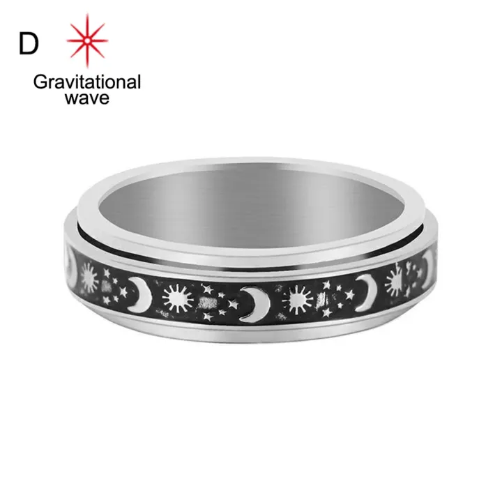 Gravitational wave Spinner Rings Long Lasting Unisex Anti-rust Alloy ...