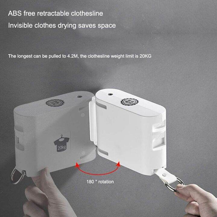 Indoor Invisible Clothesline with Hanger Hole Retractable Clothesline ...