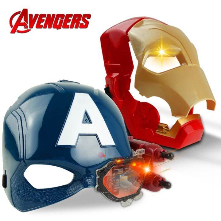 New Marvel Avengers 4 Iron Man Captain America Mask Light Sound Tony ...