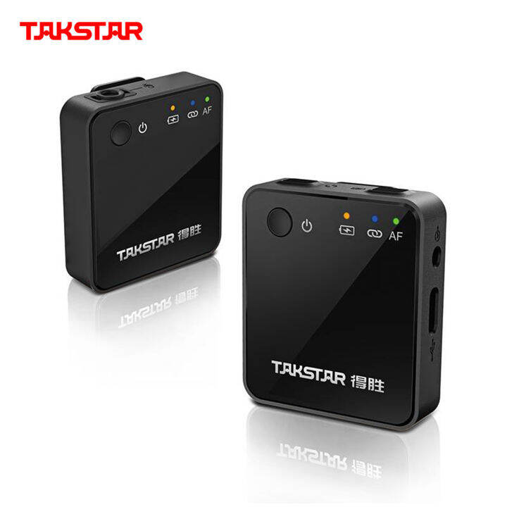 TAKSTAR ไมโครโฟนไร้สาย V1 2.4G,ระบบเสียง Lavalier วิดีโอไมค์ในตัวแบตเตอรี่50เมตรช่วงการส่งข้อมูล ...