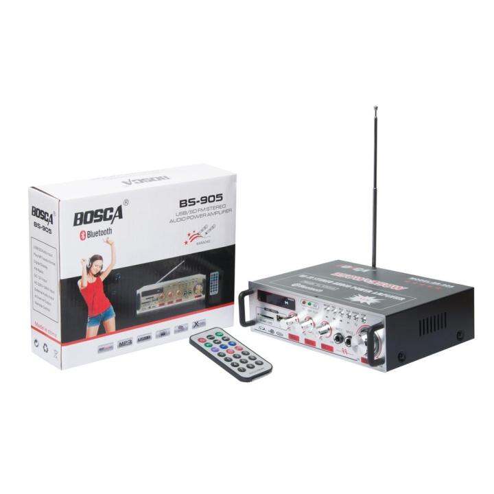 Bosca BS-905 USBSD FM Stereo Audio Power Amplifier 350W 350W with Bluetooth and 2 Mic Input ...