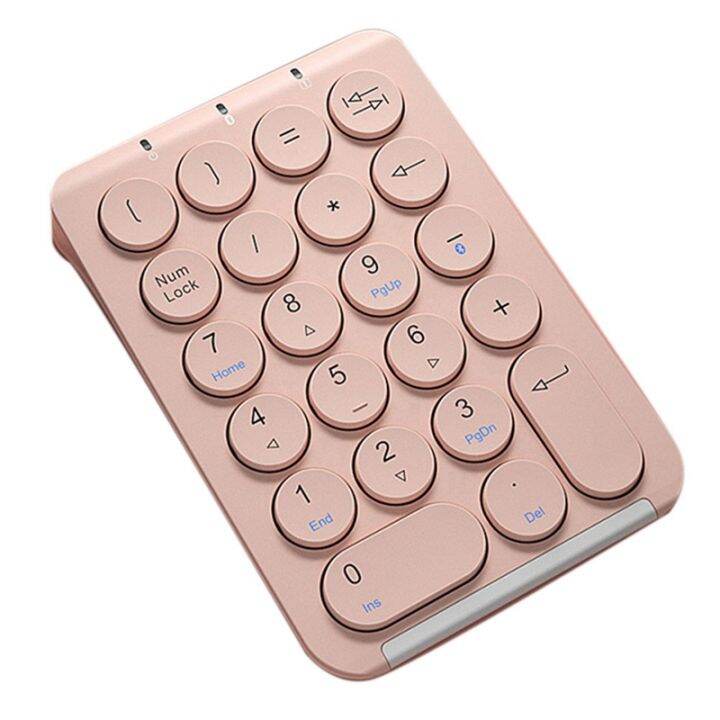 Wireless Number Pad Bluetooth Numeric Keypad Round Keycaps Numpad 22 Keys Rechargeable Number ...
