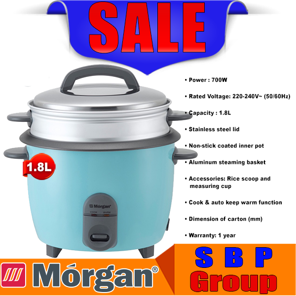 Morgan Non-Stick 1.8L Rice Cooker MRC-TD618NS Periuk Nasi | Lazada