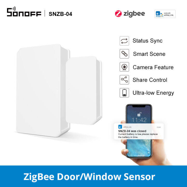 ITEAD SONOFF SNZB-04 ZigBee Door Sensor Smart Window Sensor Wireless Gate Sensor Detector Smart ...