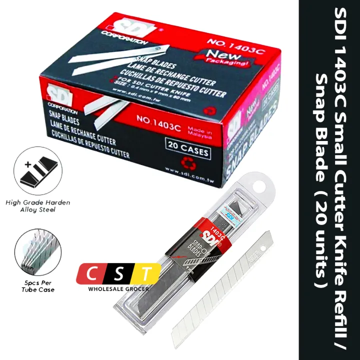 [20 Units] SDI 1403C Small Cutter Knife Refill / Snap Blade [5 Blades] | Lazada