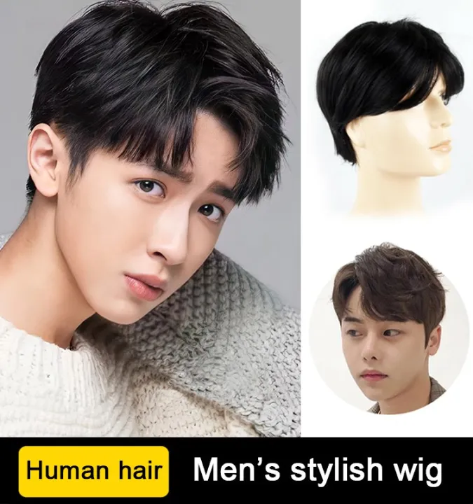 Usmartt Short Straight Middle Part Hair Wigs For Men Boy Cosplay Party ...