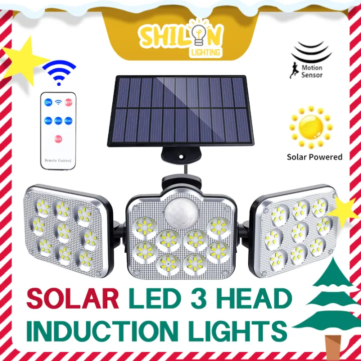 74/138 3 Head LED solar lights Automatic Wall Light Indoor Outdoor ...