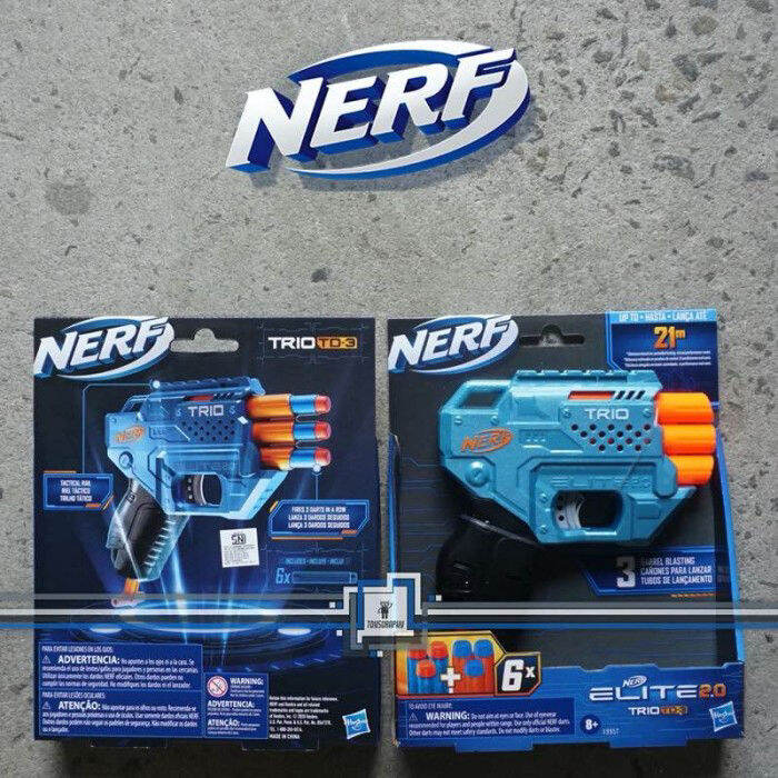 Nerf Elite 2.0 TRIO TD3 with 6 Darts Nerf Triad Jolt Nanofire | Lazada Indonesia