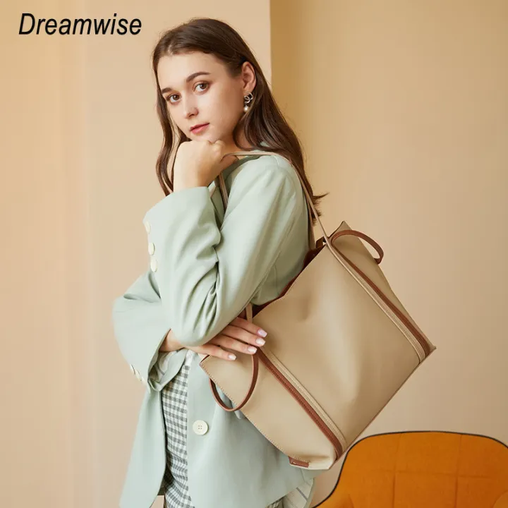 Dreamwise กระเป๋าสำหรับผู้หญิงหนังวัวแท้,กระเป๋าถือสองด้านแบบเรียบง่ายใส่ของได้เยอะกระเป๋าสะพาย ...